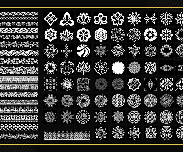 ArtStation - 300 trim border ,circle,polygon and square alpha and ...