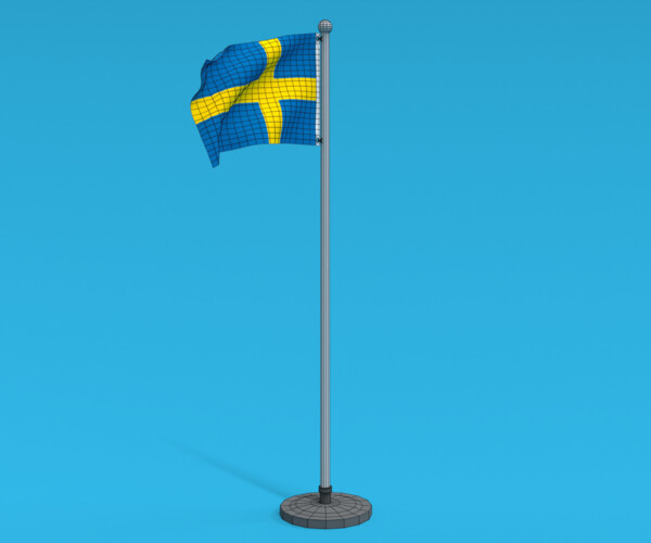 ArtStation - Low Poly Seamless Animated Sweden Flag | Game Assets