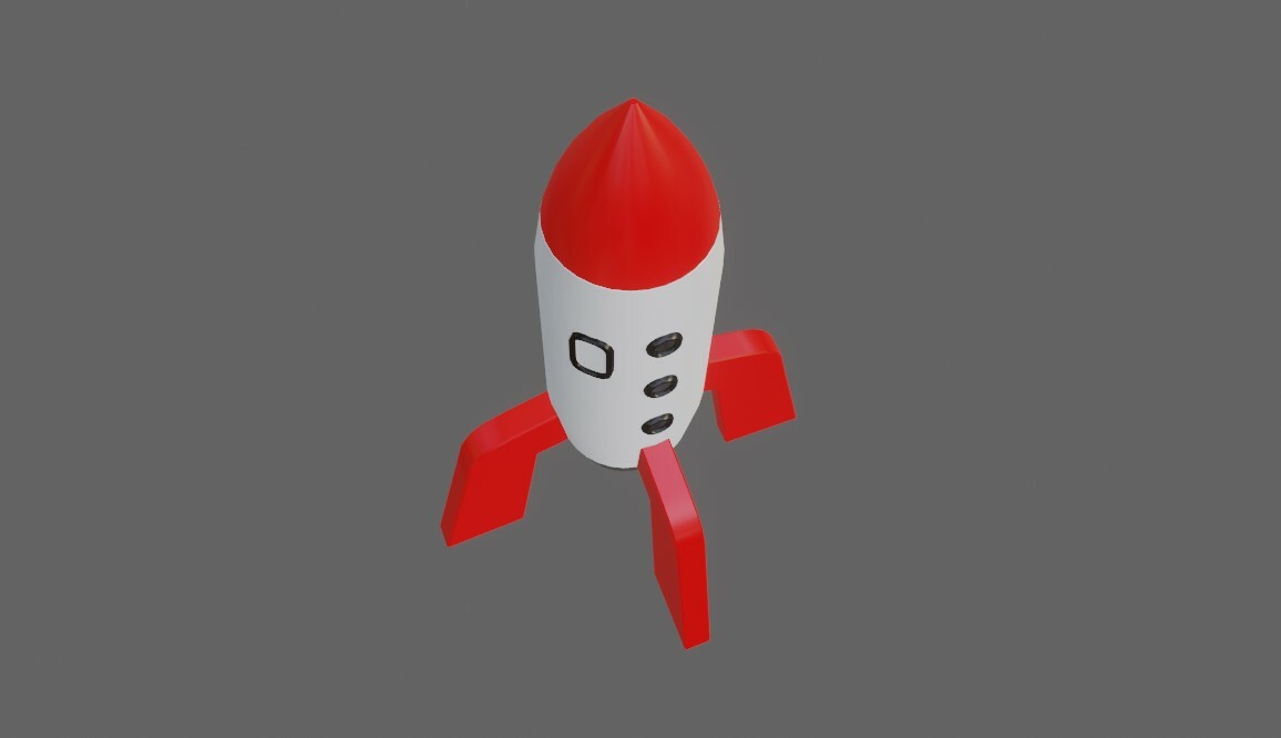 ArtStation - Rocket Cartoon - Foguete Low-poly 3D model | Game Assets