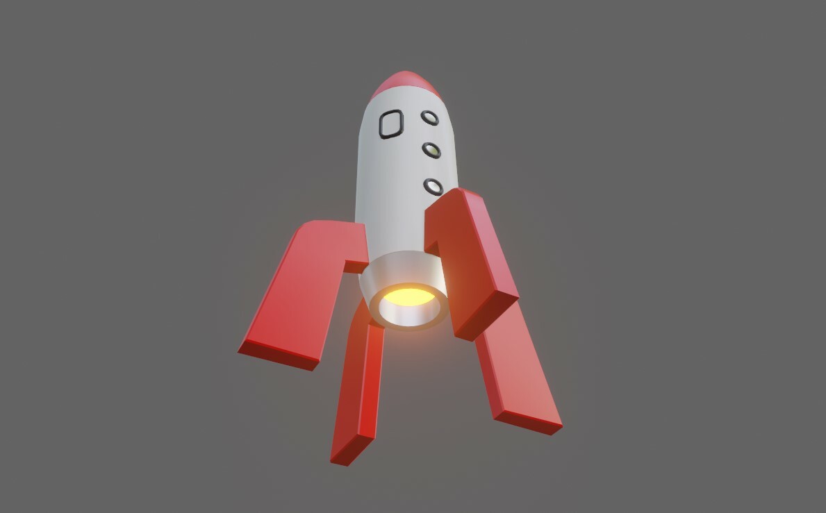 ArtStation - Rocket Cartoon - Foguete Low-poly 3D model | Game Assets