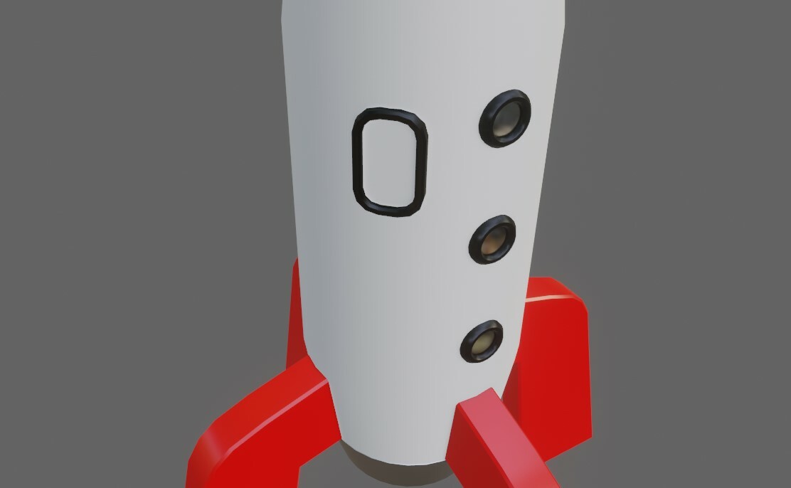 ArtStation - Rocket Cartoon - Foguete Low-poly 3D model | Game Assets