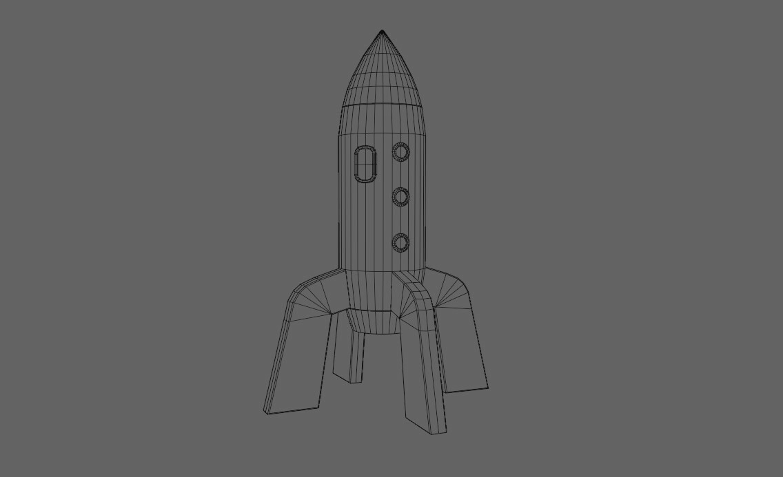 ArtStation - Rocket Cartoon - Foguete Low-poly 3D model | Game Assets