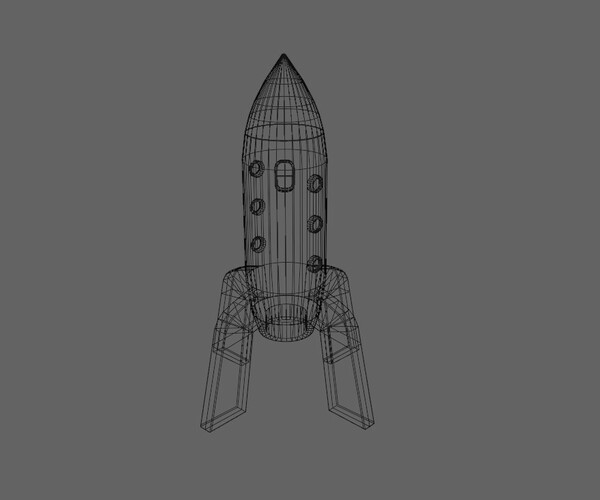 ArtStation - Rocket Cartoon - Foguete Low-poly 3D model | Game Assets