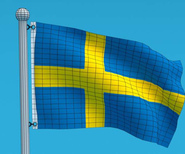 ArtStation - Low Poly Seamless Animated Sweden Flag | Game Assets