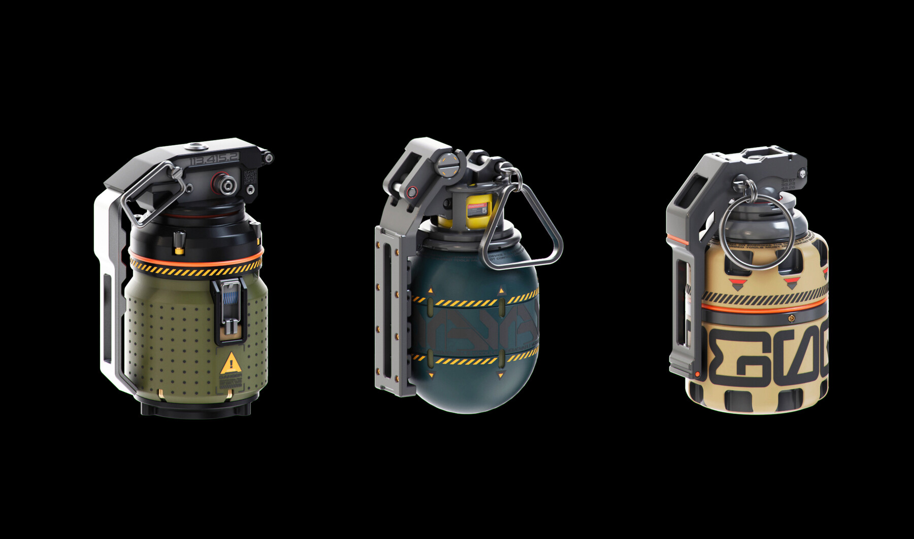 ArtStation - Sci-Fi Grenades Set / Kitbash | Resources