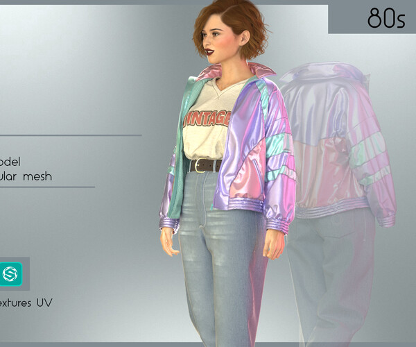 ArtStation - 80's OUTFIT (complete female outfit made in Clo3D ...