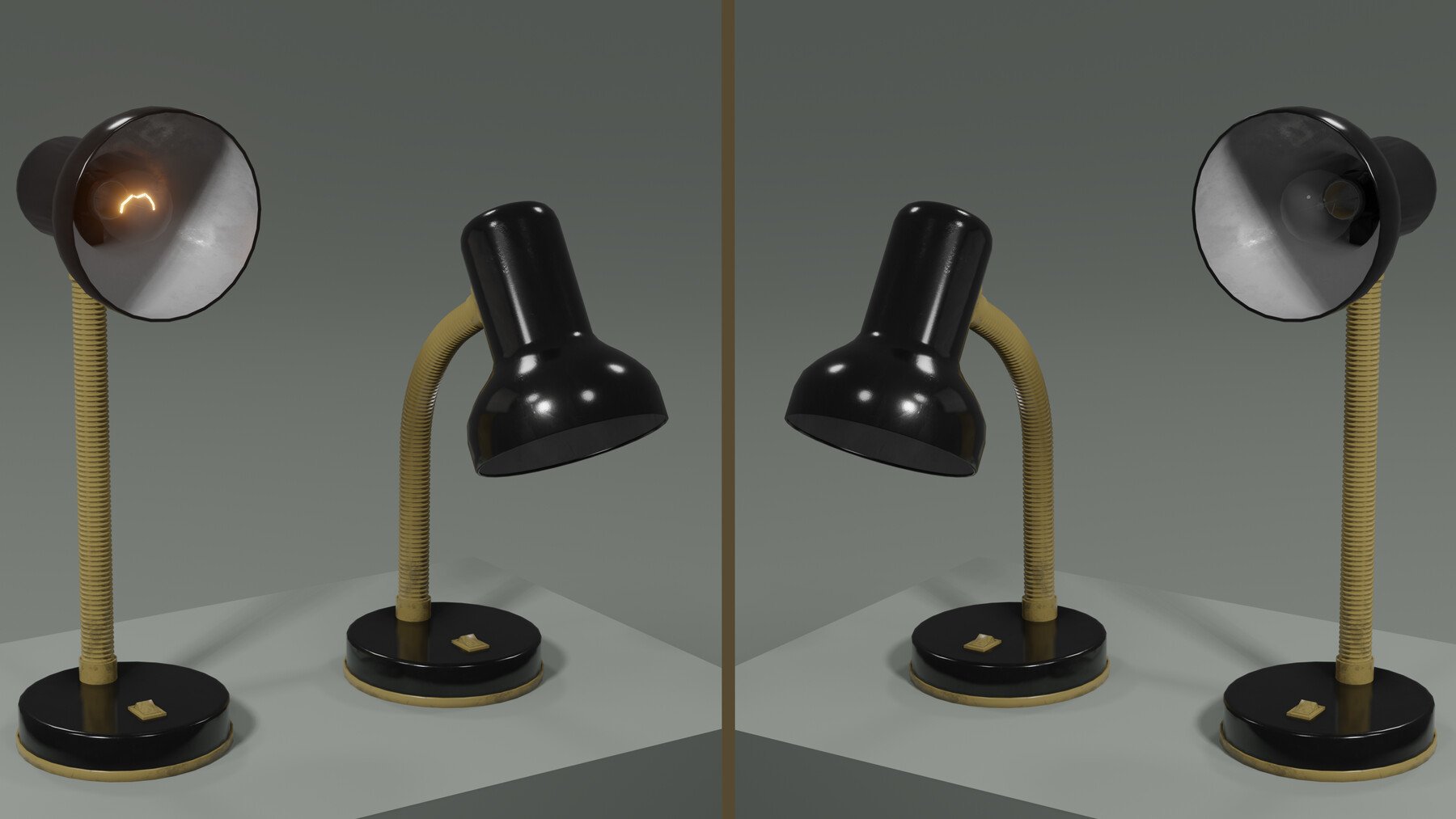 ArtStation - Desk Lamp with Bulb and three custom 2-sided shaders for ...