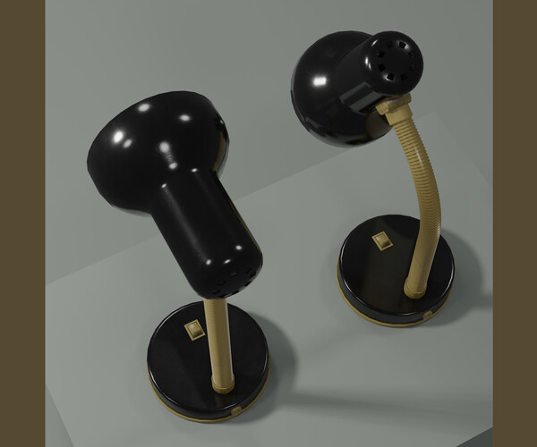 ArtStation - Desk Lamp with Bulb and three custom 2-sided shaders for ...