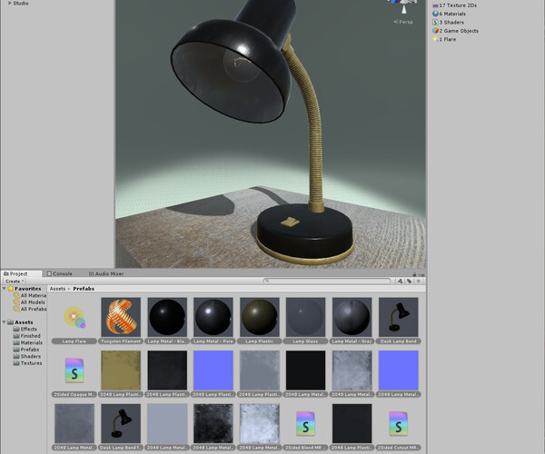 ArtStation - Desk Lamp with Bulb and three custom 2-sided shaders for ...