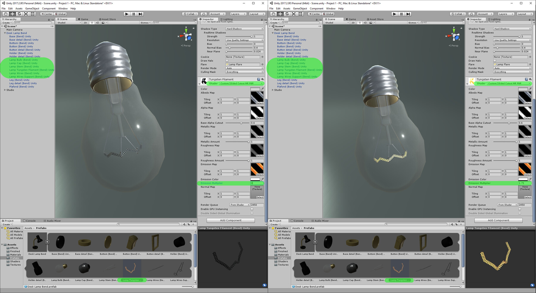 ArtStation - Desk Lamp with Bulb and three custom 2-sided shaders for ...