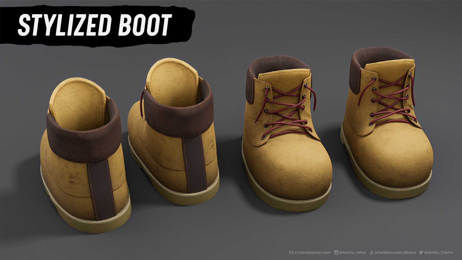 ArtStation - Stylized Boot | 3D model | 4k Textures | Resources