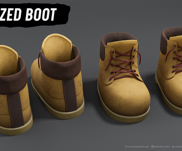 ArtStation - Stylized Boot | 3D model | 4k Textures | Resources