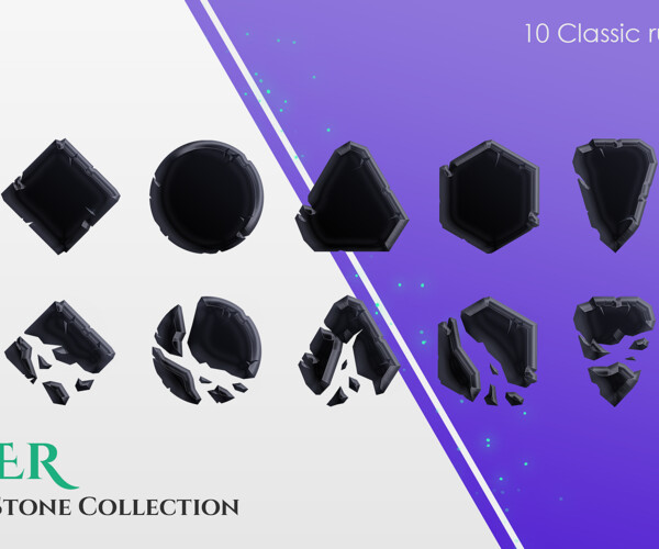 ArtStation - 2d runestone asset collection (Onyx) | Game Assets