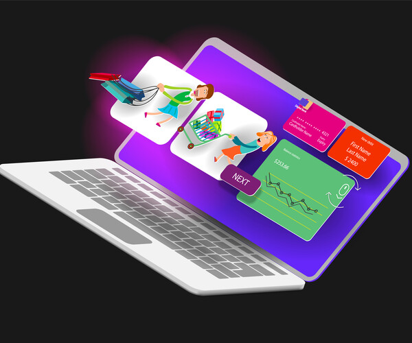 ArtStation - Interface of a web application with cartoon characters on ...