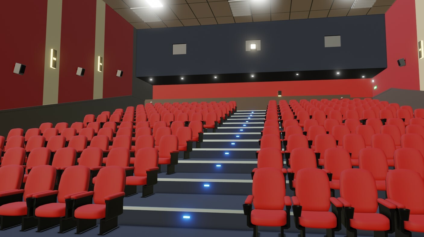 ArtStation - Movie Theater - Cinema 3D model | Game Assets