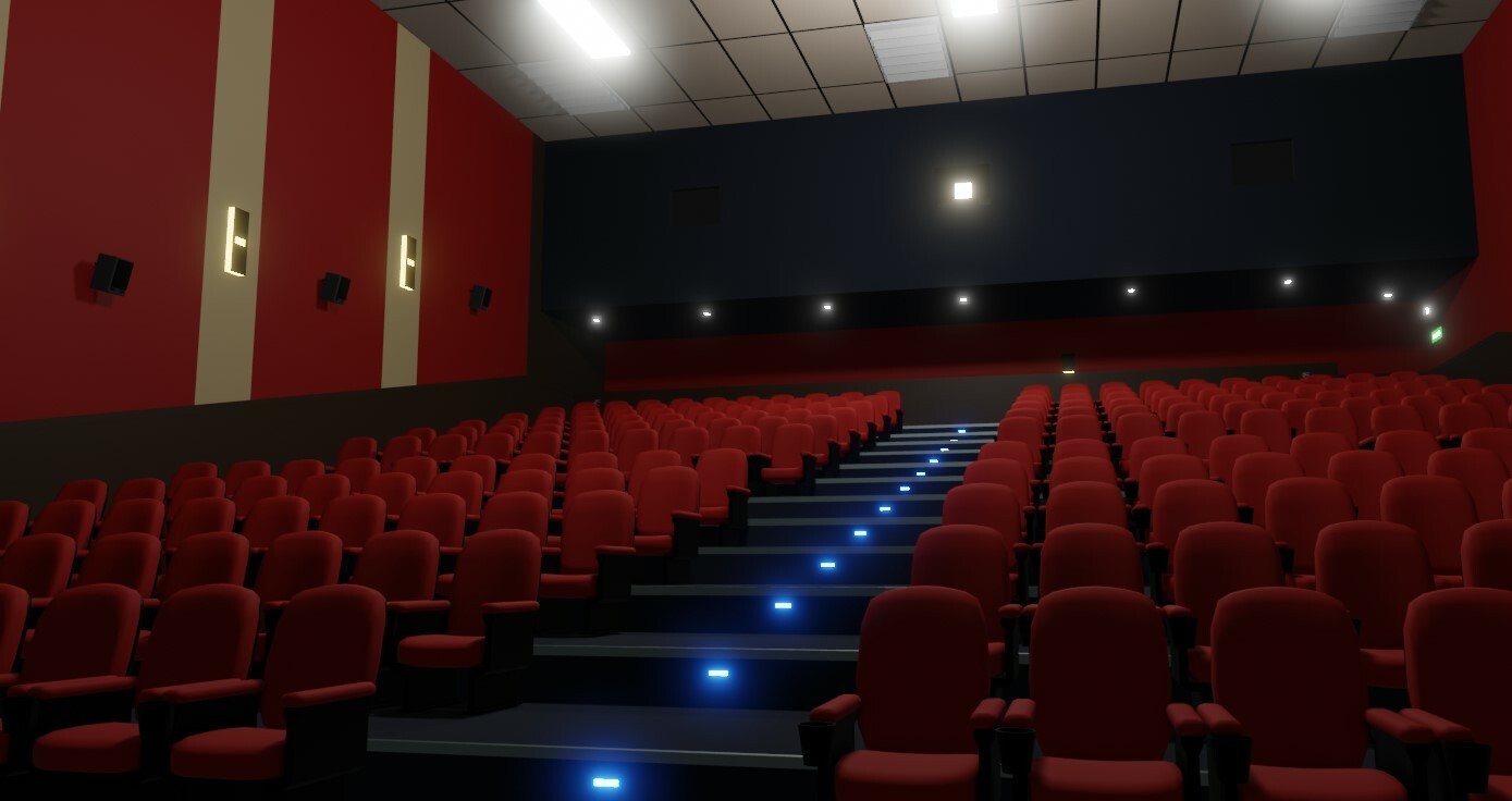 ArtStation - Movie Theater - Cinema 3D model | Game Assets