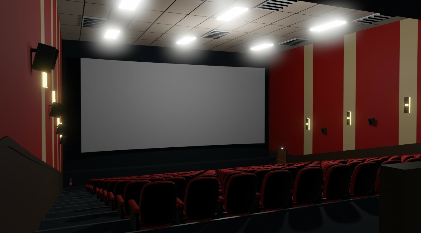 ArtStation - Movie Theater - Cinema 3D model | Game Assets