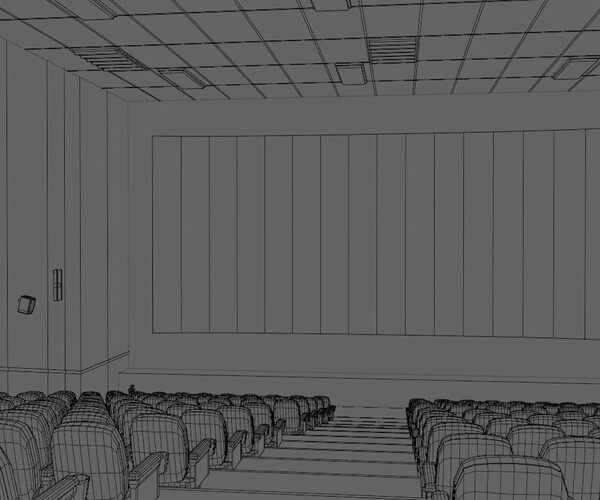 ArtStation - Movie Theater - Cinema 3D model | Game Assets