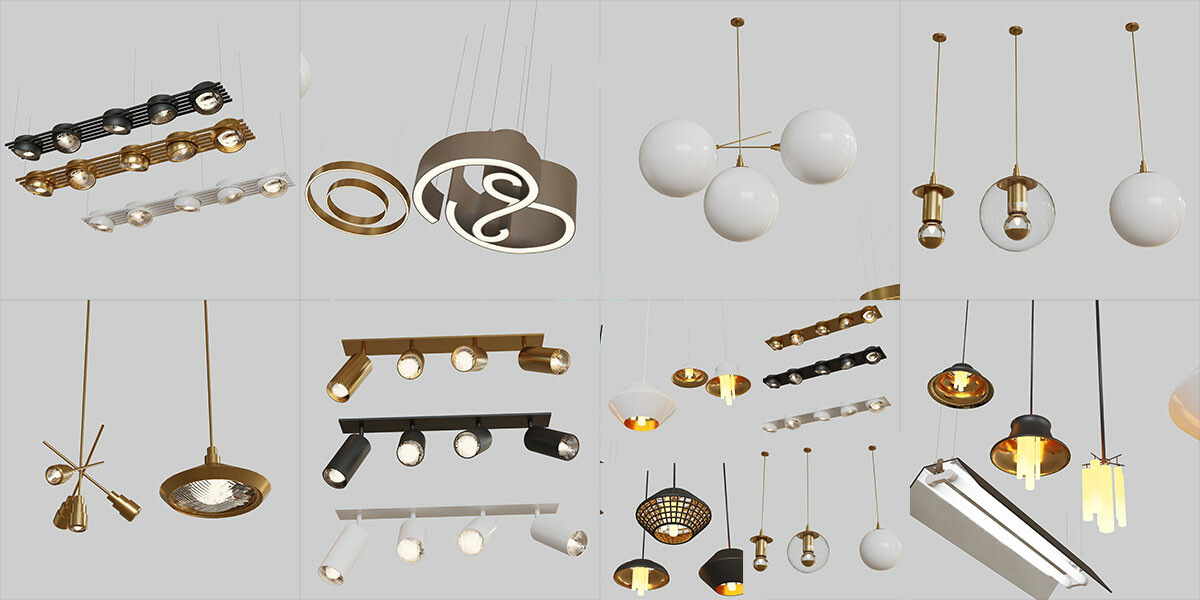 ArtStation - Ceiling lights package over 30 lights | Game Assets