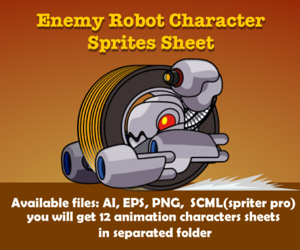 ArtStation - Enemy robot character sprite | Game Assets