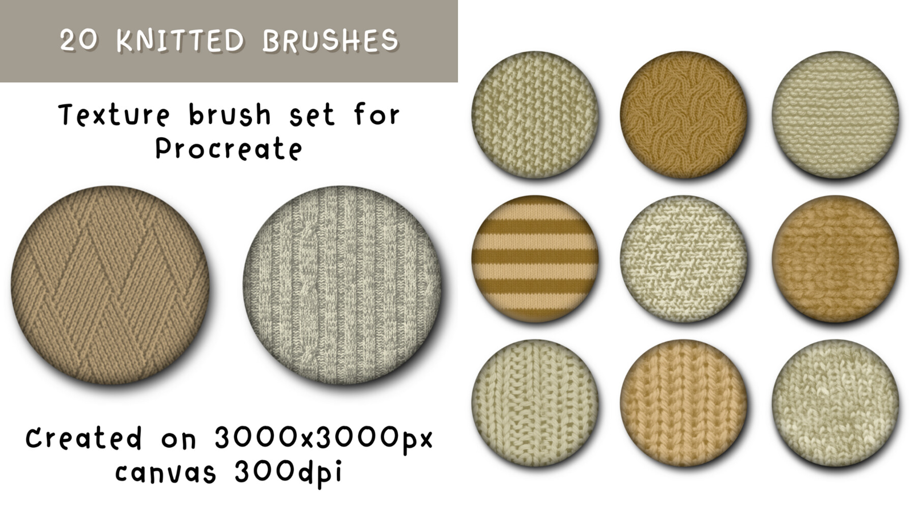 ArtStation - Knitted texture Procreate pattern brushes | ProcreateiBox | Brushes