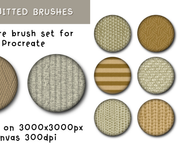 ArtStation - Knitted texture Procreate pattern brushes | ProcreateiBox | Brushes