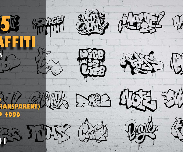ArtStation - 255+GRAFFITI ALPHA/PHOTOSHOP/SUBSTANCE PAINTER | Game Assets