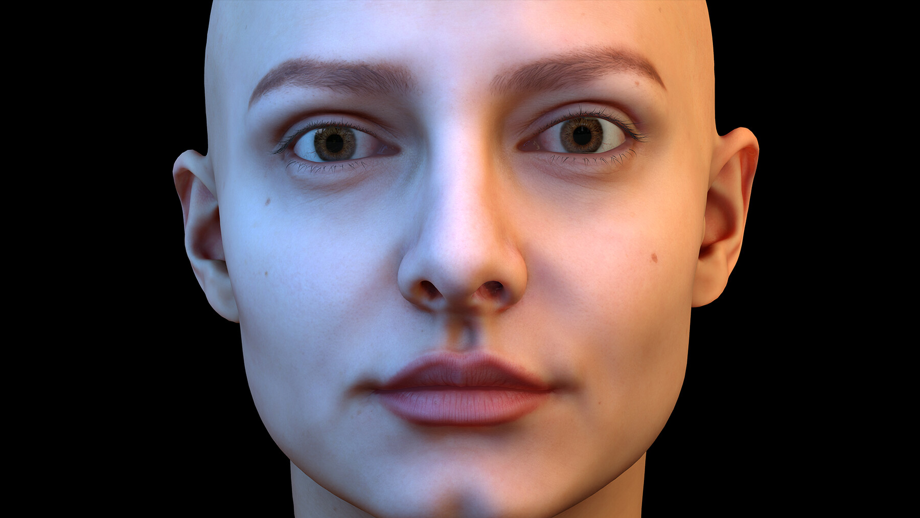 ArtStation - Retopologized Female 3D Head Scan | Lucy Evans | Game Assets