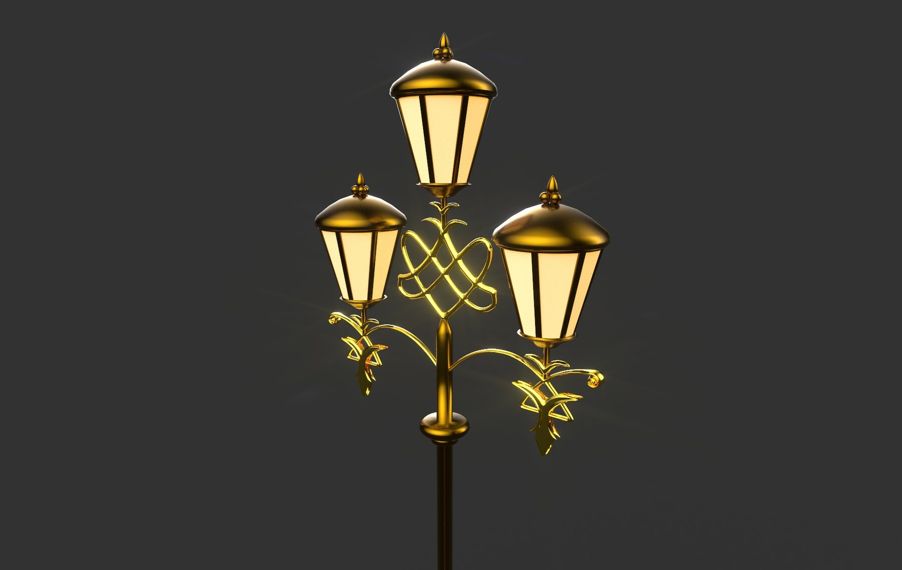ArtStation - Street Lamp 3 (Golden) | Game Assets