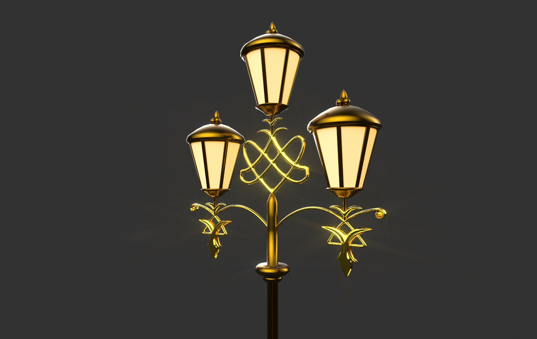 ArtStation - Street Lamp 3 (Golden) | Game Assets