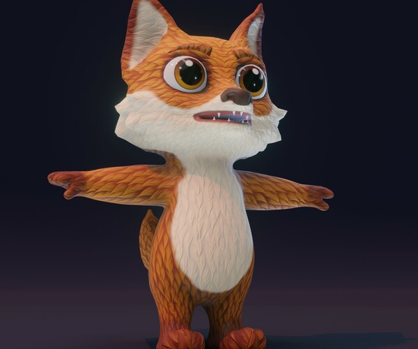 ArtStation - Cartoon Fox Animated 3D Model | Game Assets