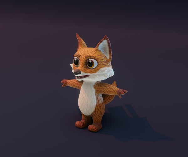 ArtStation - Cartoon Fox Animated 3D Model | Game Assets