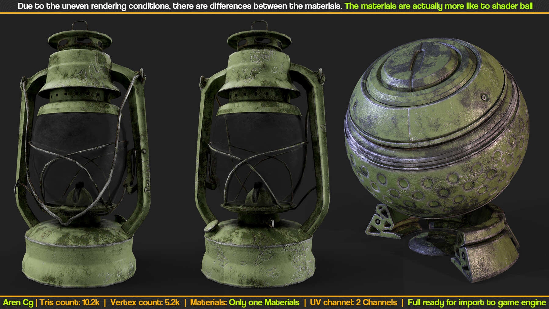 ArtStation - Old rusted Lantern 02 and Metal smart materials - Game ...