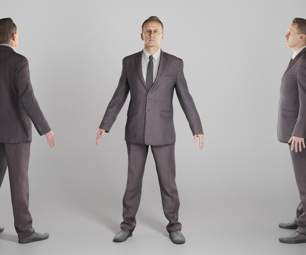 ArtStation - Man in suit ready for animation 354 | Game Assets
