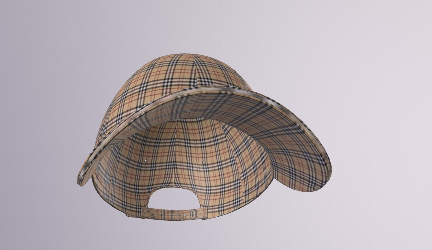 ArtStation - BURBERRY BASEBALL CAP low-poly | Game Assets