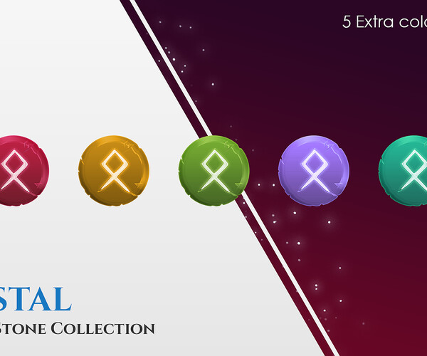 ArtStation - 2d runestone asset collection (Crystal) | Game Assets