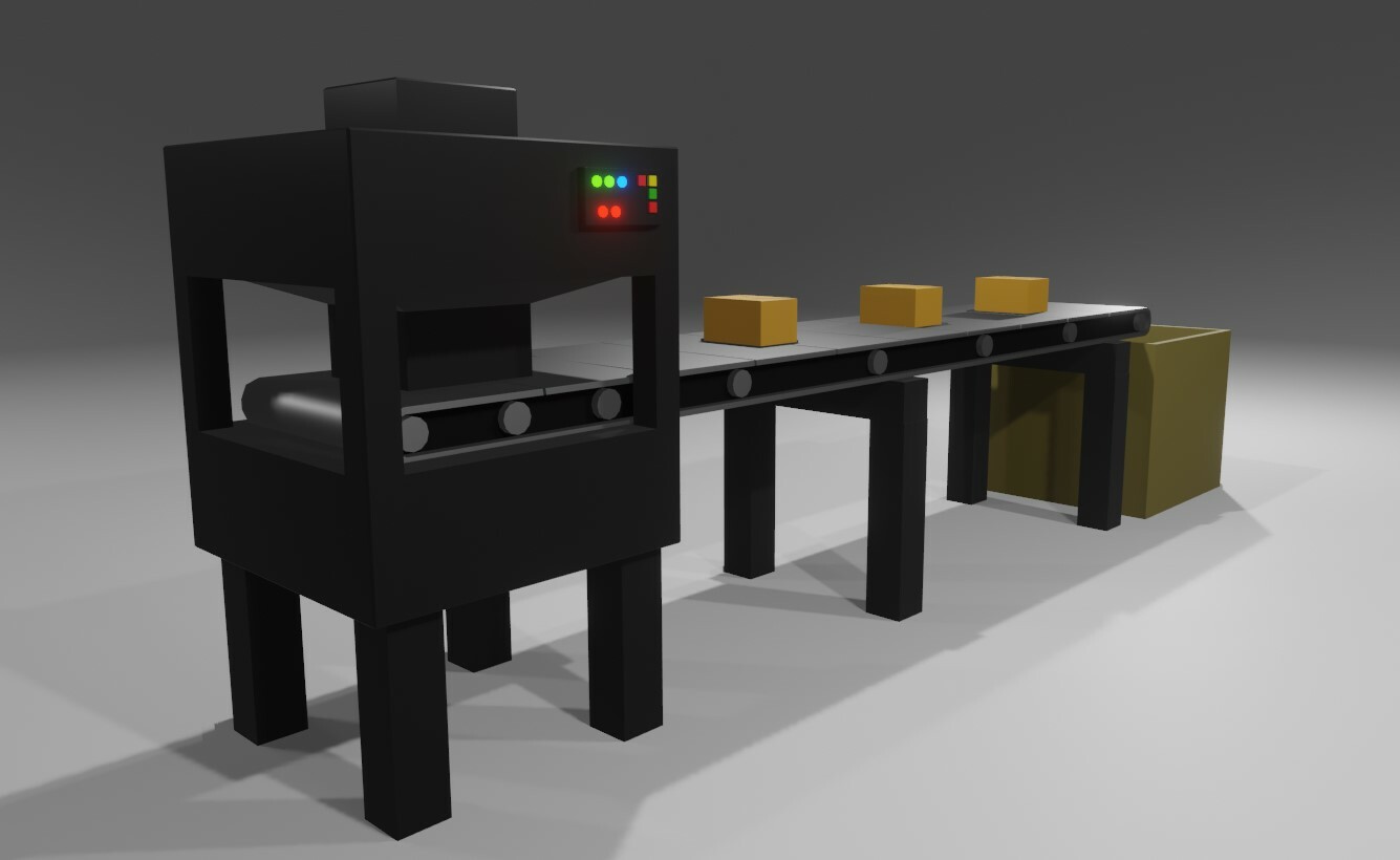 ArtStation - Machine Industrial - Line - Maquina Low-poly 3D model ...