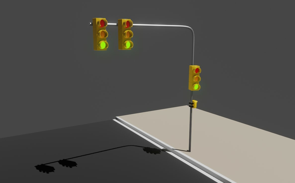ArtStation - Traffic Light - Semafaro Low-poly 3D model | Game Assets