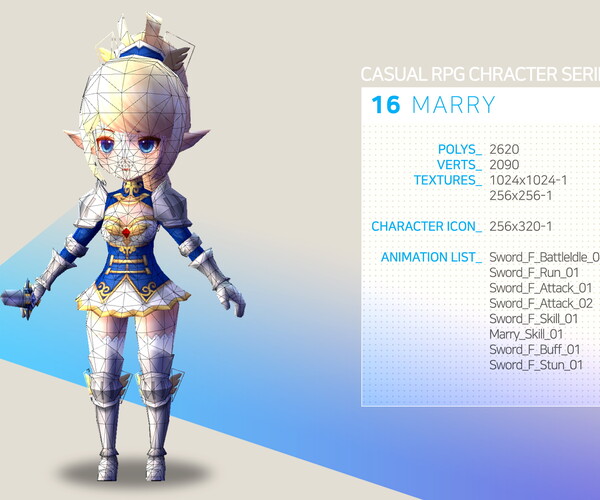 ArtStation - Casual RPG Character - 16 Marry | Game Assets