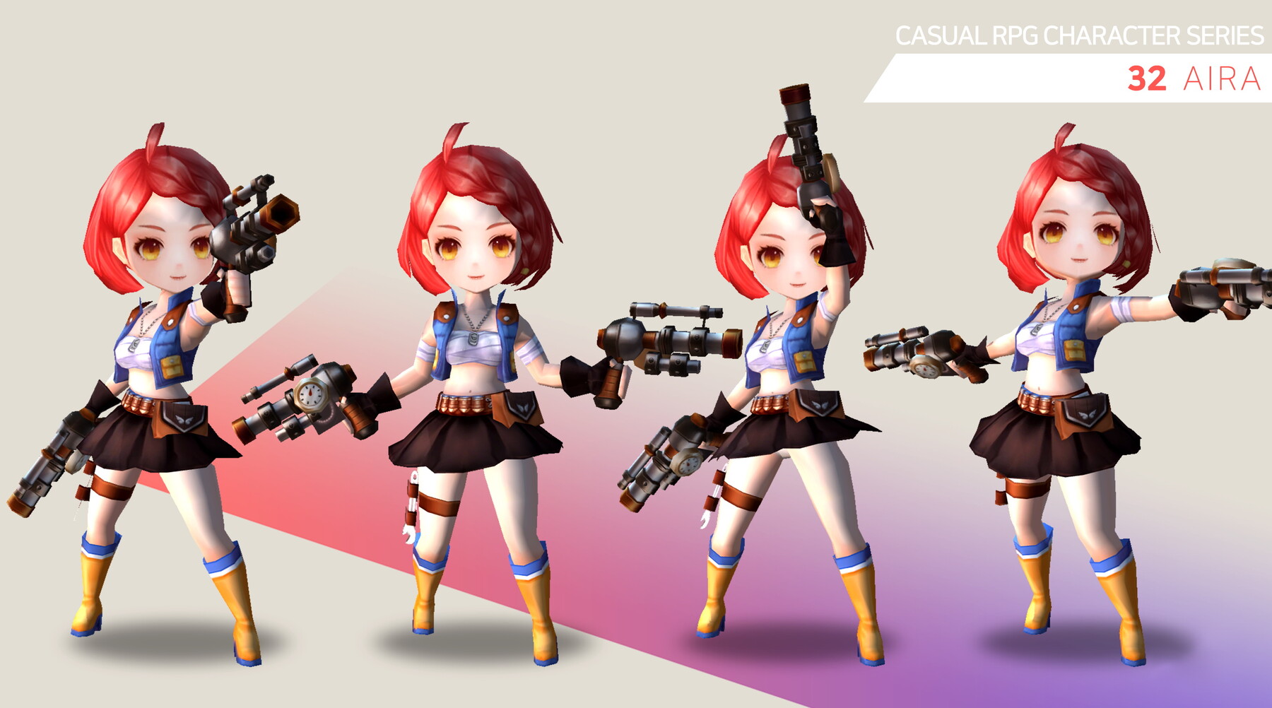 ArtStation - Casual RPG Character - 32 Aira | Game Assets