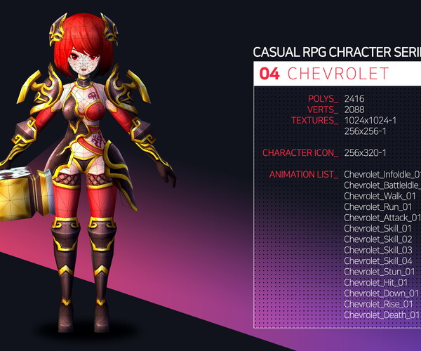 ArtStation - Casual RPG Monster - 4 Chevrolet | Game Assets