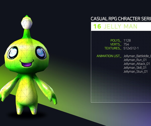 ArtStation - Casual RPG Monster - 16 Jellyman | Game Assets