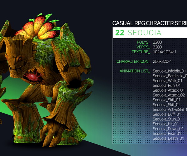 ArtStation - Casual RPG Monster - 22 Sequoia | Game Assets