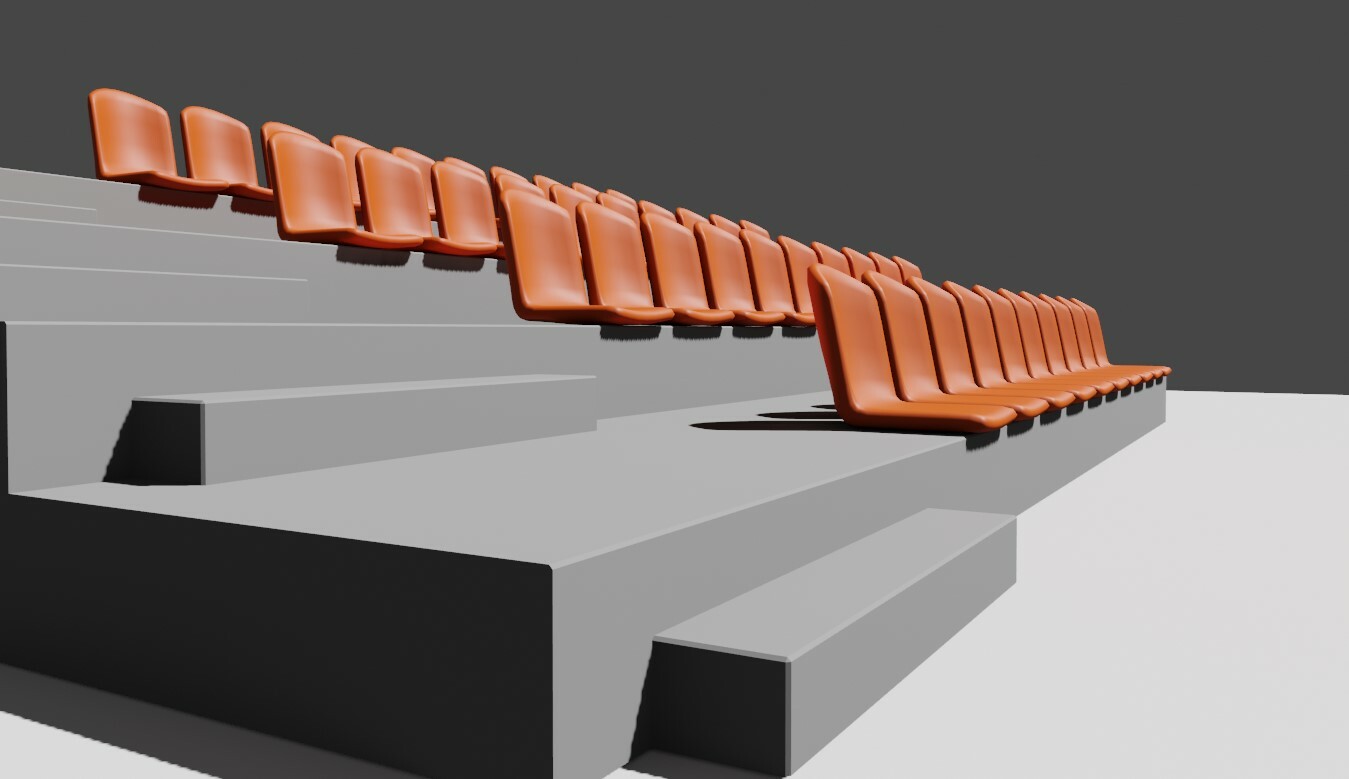 ArtStation - Bleachers - Grandstand - Arquibancada Low-poly 3D model ...