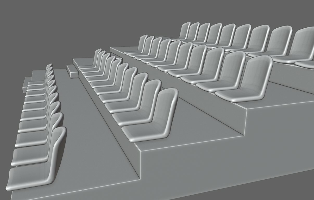 ArtStation - Bleachers - Grandstand - Arquibancada Low-poly 3D model ...