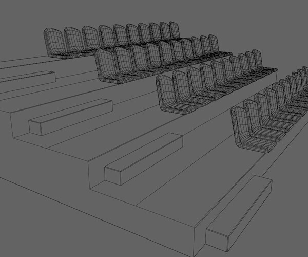 ArtStation - Bleachers - Grandstand - Arquibancada Low-poly 3D model ...