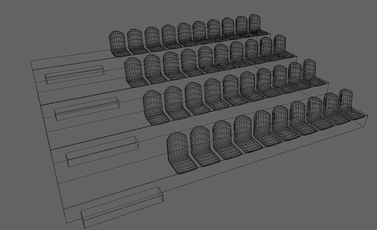 ArtStation - Bleachers - Grandstand - Arquibancada Low-poly 3D model ...