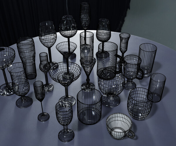 ArtStation - Glass pack collection - 3D model prop gameready | Resources