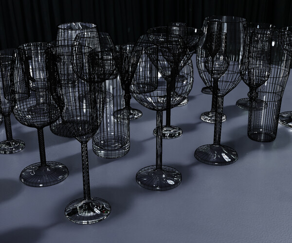 ArtStation - Glass pack collection - 3D model prop gameready | Resources