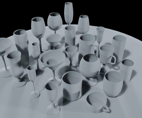 ArtStation - Glass pack collection - 3D model prop gameready | Resources